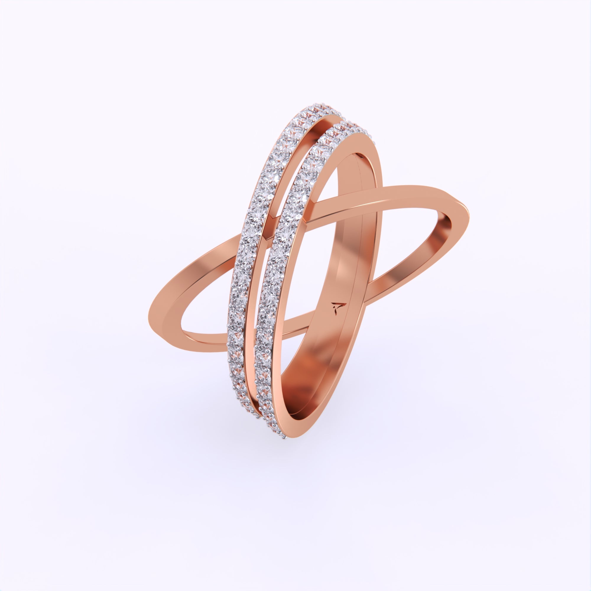 Dual Intersect Diamond Ring – Aurelia Diamonds